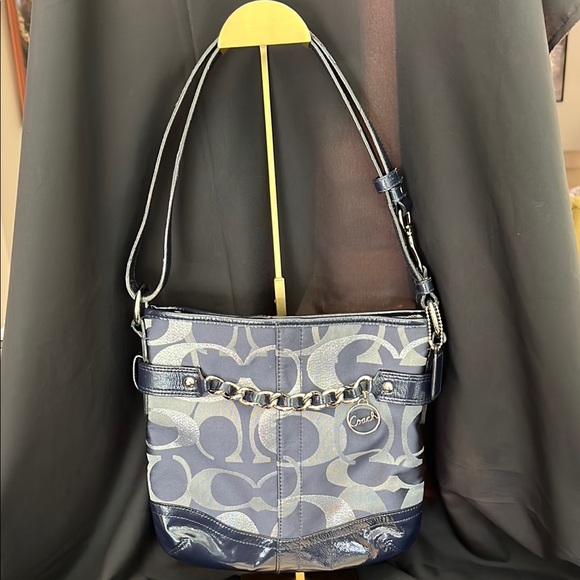 Coach | Bags | Coach Blue Signature Shoulder Bag | Poshmark